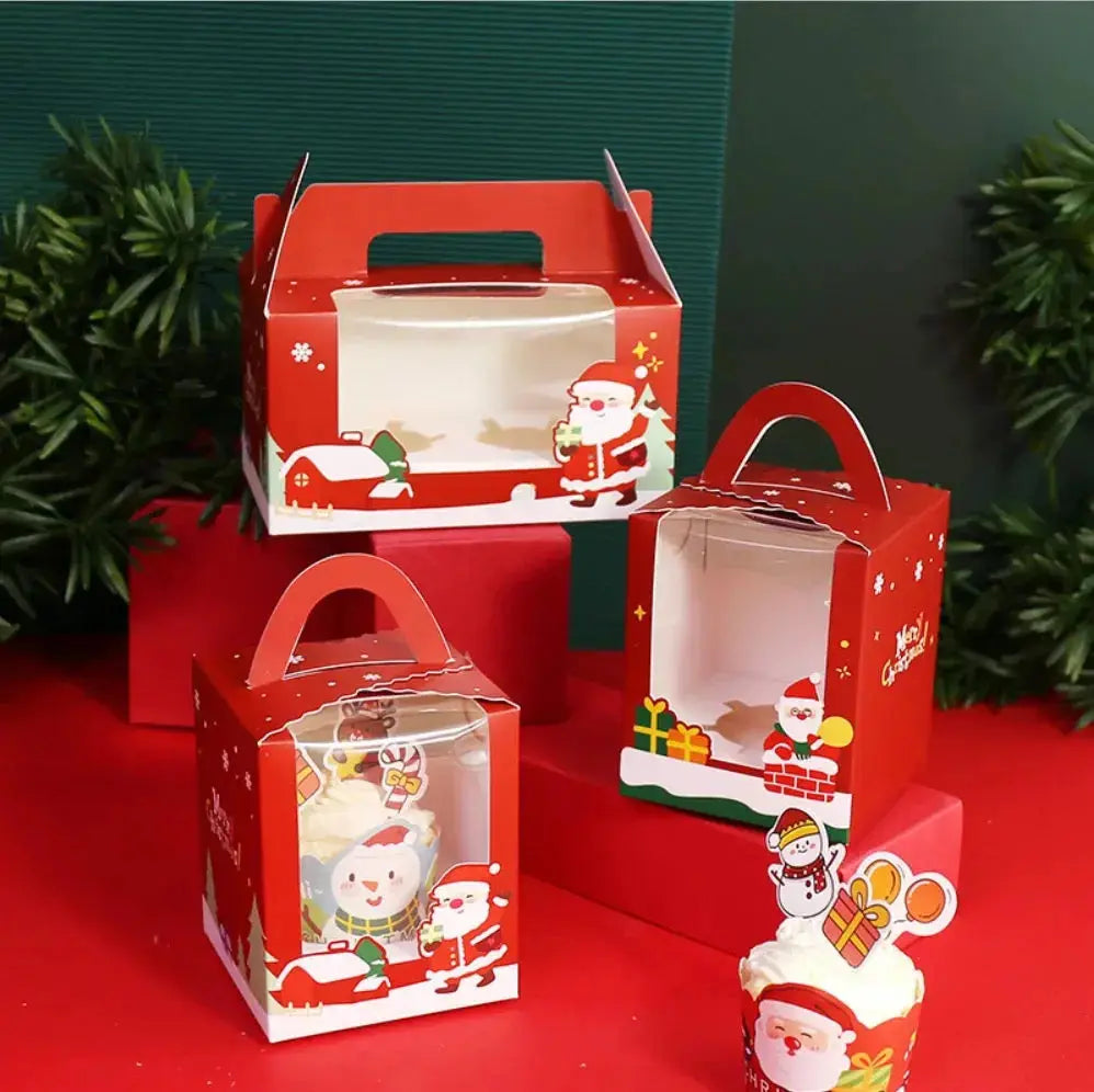 Christmas design Bakery Cup cake boxes | Santas Workshop Direct