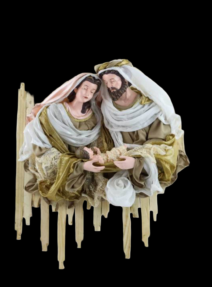 15"(38 cm ) Religius Holy Family on Wall Decor Wreath 78 cm (30.25 ...
