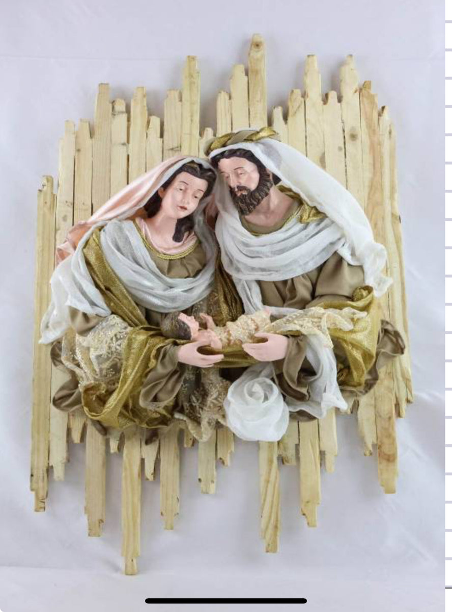 15"(38 cm ) Religius Holy Family on Wall Decor Wreath 78 cm (30.25 ...