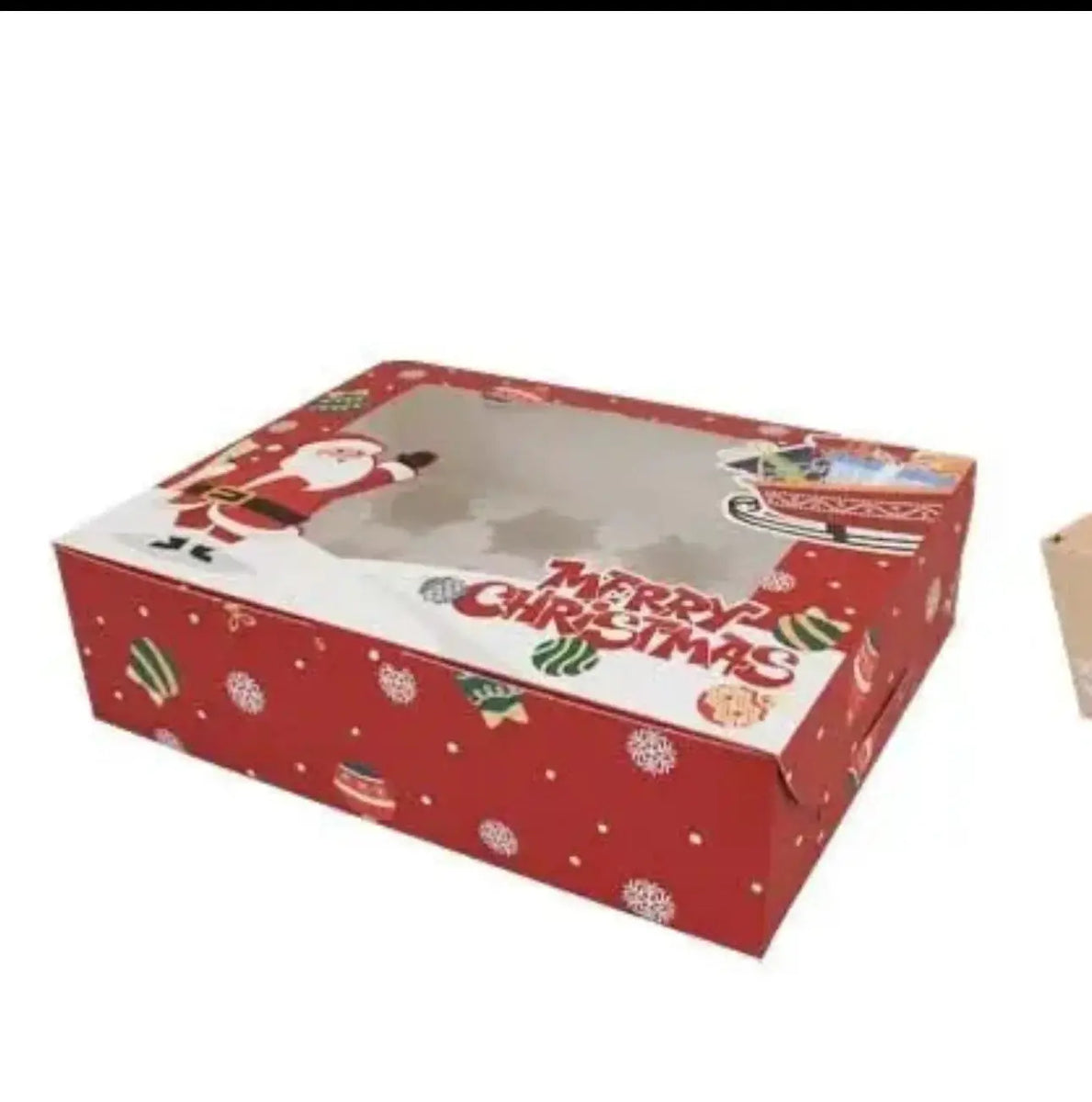 Christmas Design 12 hole cup cake Bakery Box 12 pcs | Santas Workshop ...