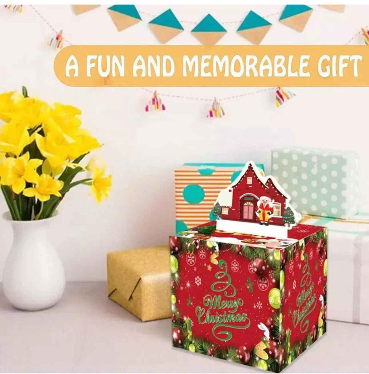 Christmas celebration pop up pull out money 3D card | Santas Workshop ...