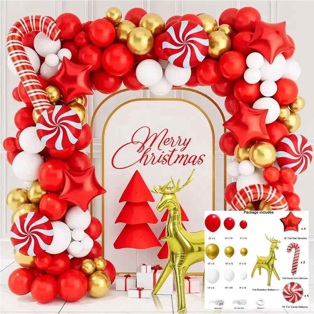 Red white Christmas Balloons Arch Kit Balloons Party Decor | Santas ...