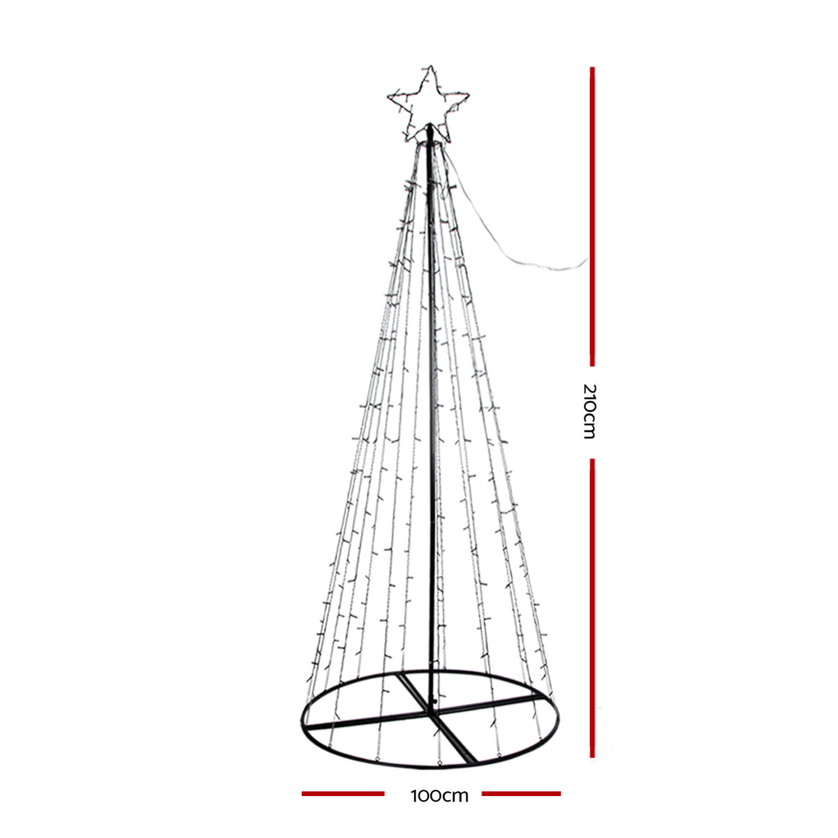 2.1M Christmas Tree 264 LED Solar | Santas Workshop Direct