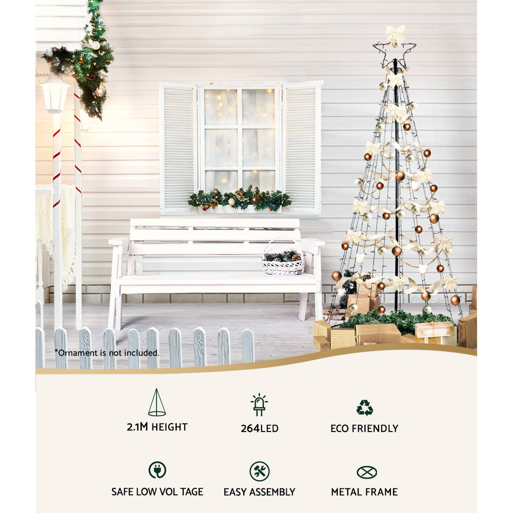 2.1M Christmas Tree 264 LED Solar | Santas Workshop Direct