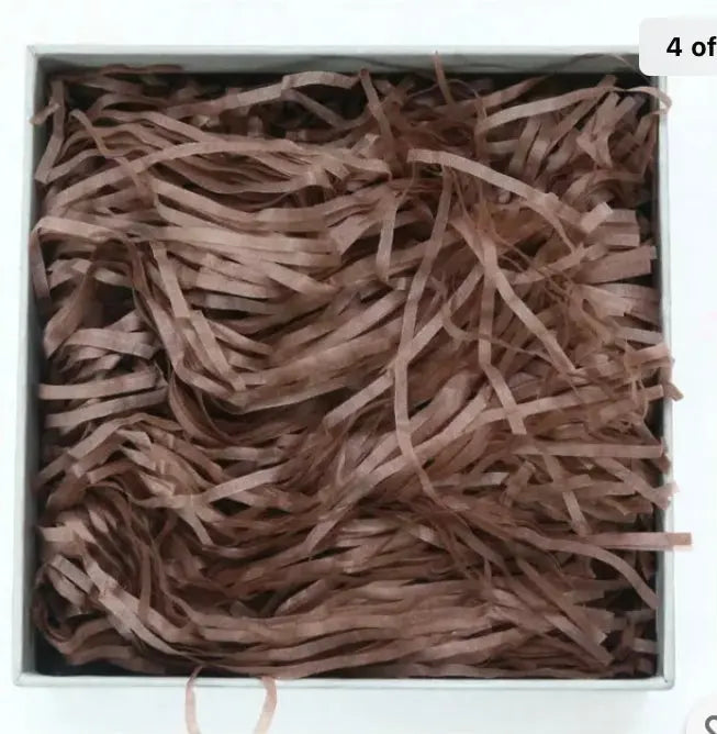 Dark Brown Shredded tissue crepe paper 20 grams | Santas Workshop Direct